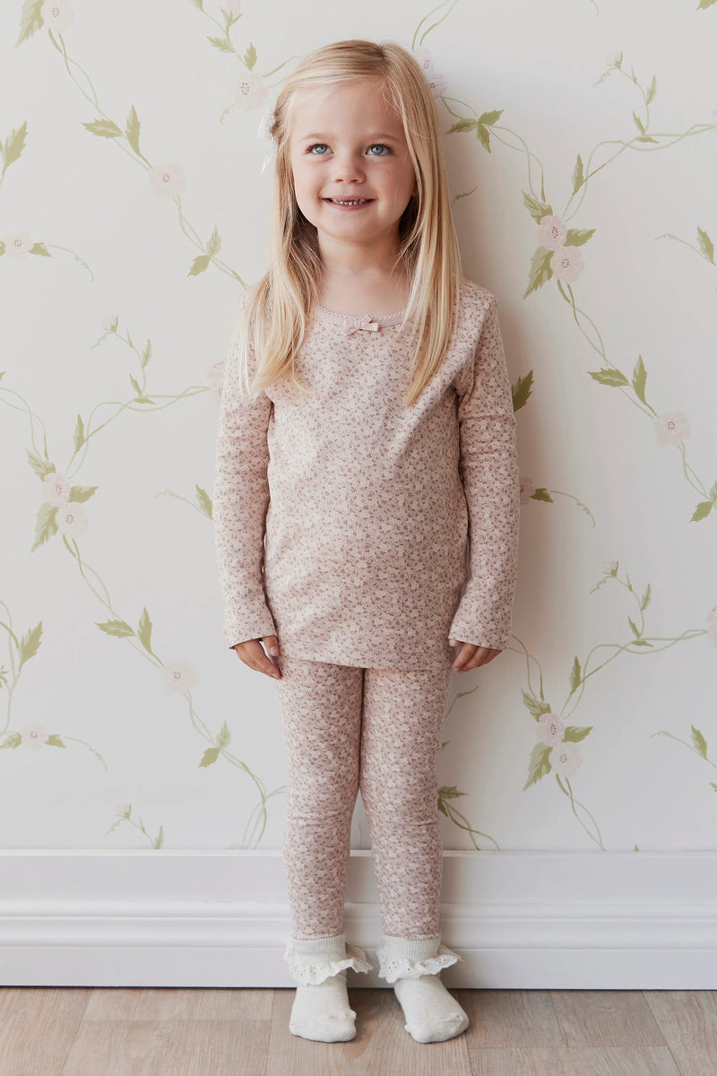 Organic Cotton Everyday Legging - Rosalie Field Rose Dust – Rosalyn + Rae