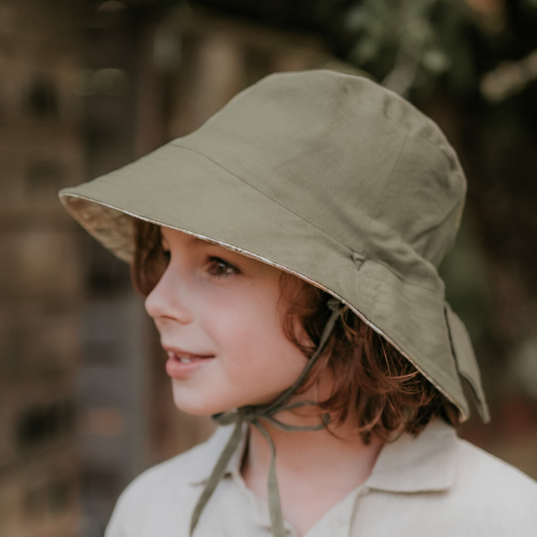 'Explorer' Reversible Classic Bucket Hat | Mallee/Moss – Rosalyn + Rae